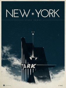 “Stark Tower” by Justin Van Genderen. 18″ x 24″ Screenprint. Ed of 50. $38