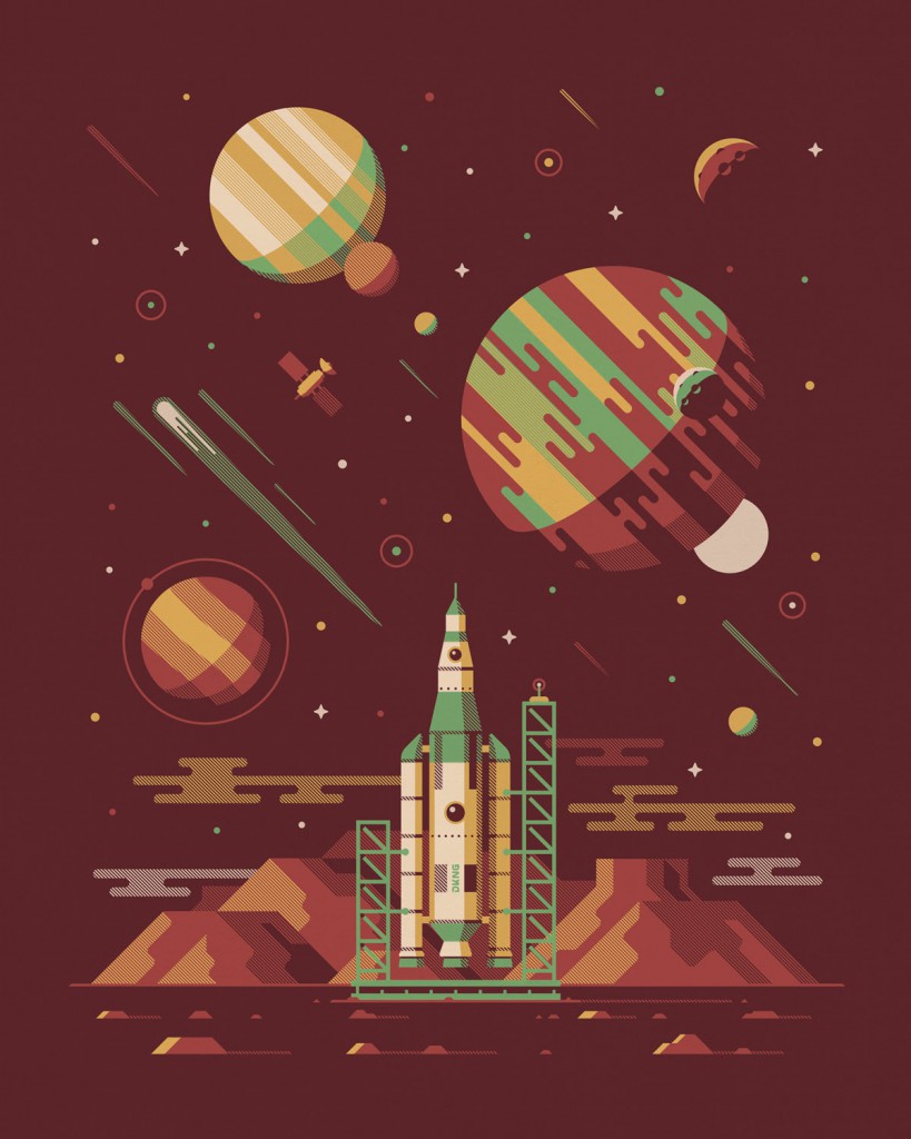 “Explorers Club: Orion” by DKNG. 16″ x 24″ 4-color Screenprint. Open ...