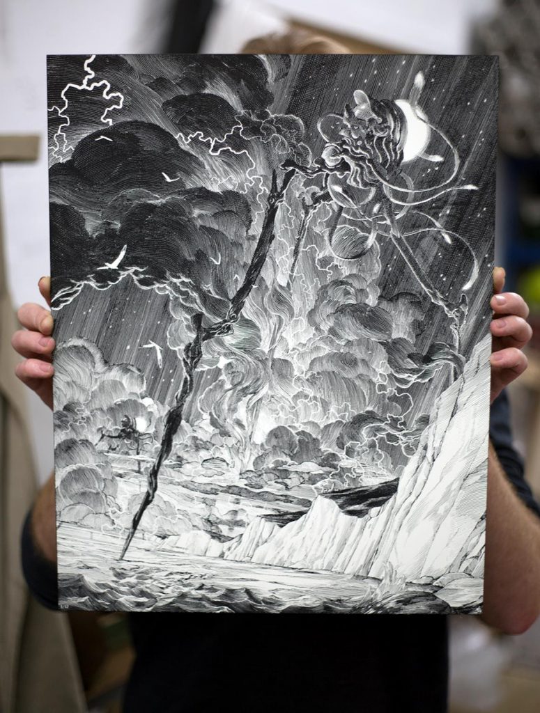 “The War of the Worlds” by Nicolas Delort. 14” x 18” laser etch on ...